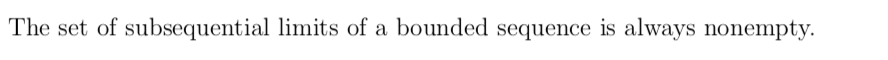 Solved The set of subsequential limits of a bounded sequence | Chegg.com