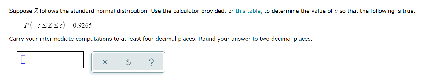 Solved Suppose Z follows the standard normal distribution. | Chegg.com