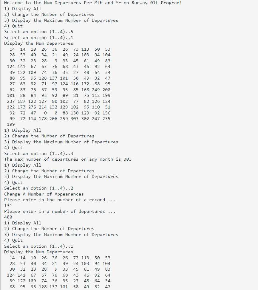 Solved Using the following array that contains the number of | Chegg.com