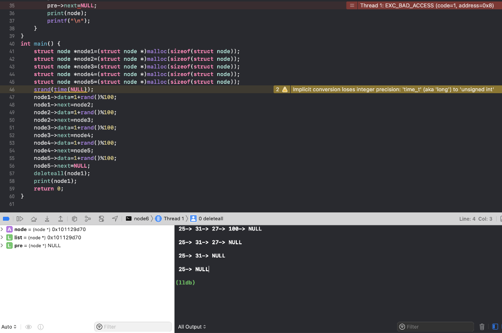 Solved 6 //Question 6: Write a function to delete all the | Chegg.com