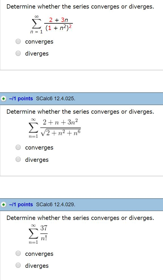 Solved Determine whether the series converges or diverges. 2 | Chegg.com