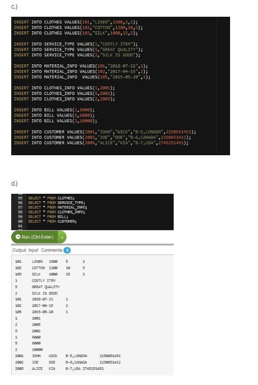 Please Answer 1 to 5 using MYSQL (FOLLOW INFO GIVEN | Chegg.com