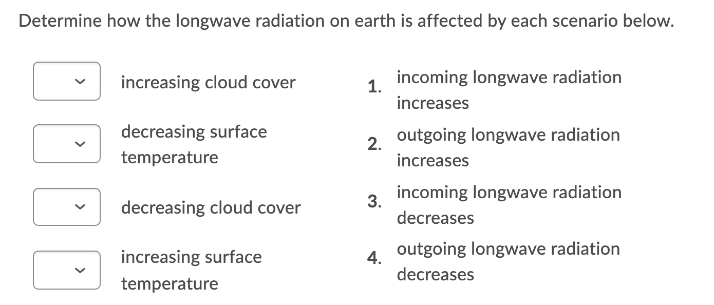 Solved Determine how the longwave radiation on earth is | Chegg.com