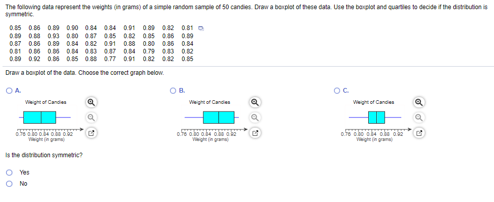 Solved The following data represent the weights (in grams) | Chegg.com