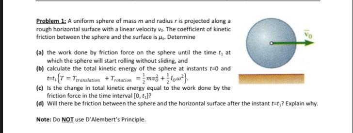 Solved Problem 1: A uniform sphere of mass m and radius r is | Chegg.com