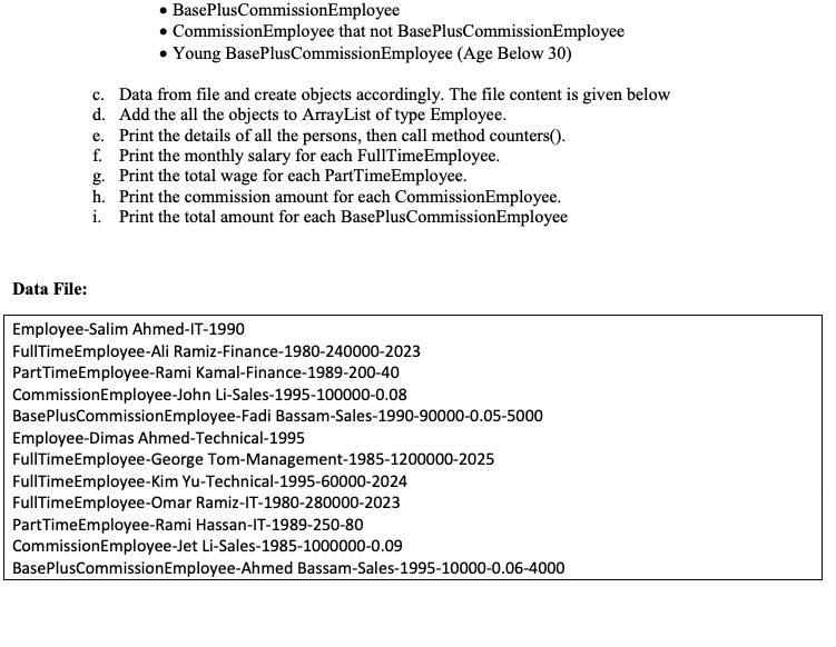 Solved Revision Employee - name: String - department: String | Chegg.com