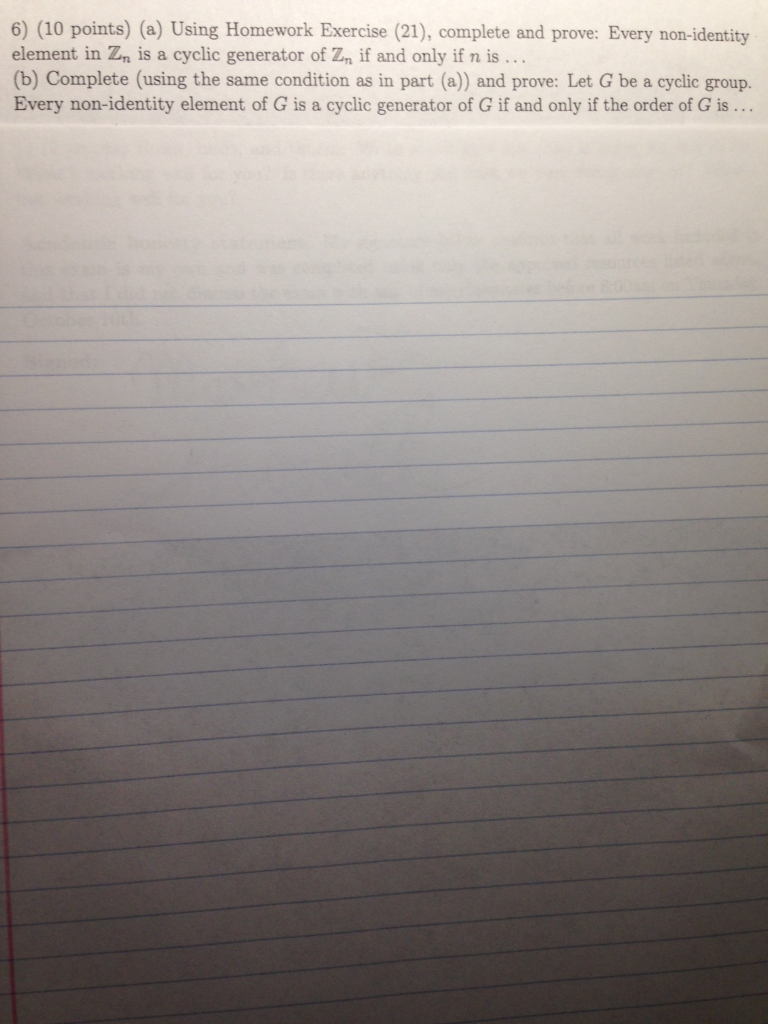 Solved 6) (10 points) (a) Using Homework Exercise (21), | Chegg.com