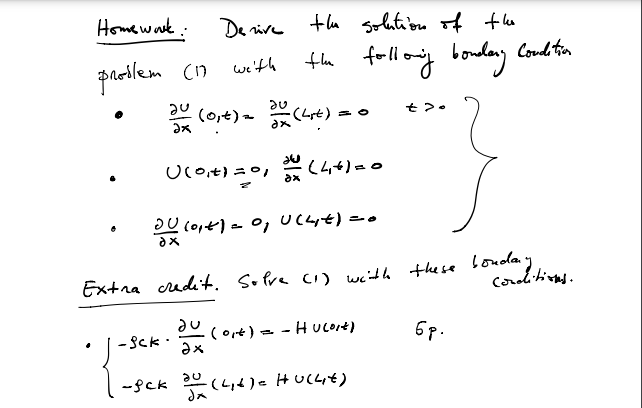 Homewar: Derive the solition of the pnoslem (1) with | Chegg.com