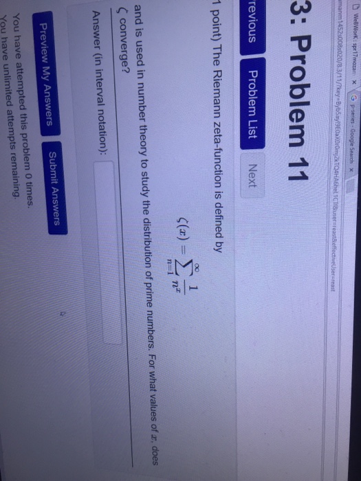 Solved The Riemann zeta-function is defined by zeta (x) = | Chegg.com