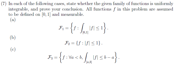 Solved (7) In each of the following cases, state whether the | Chegg.com
