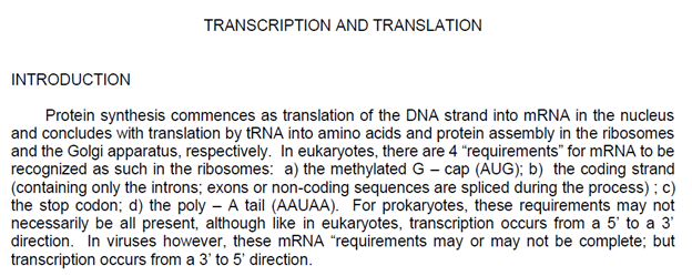 TRANSCRIPTION AND TRANSLATION INTRODUCTION Protein | Chegg.com