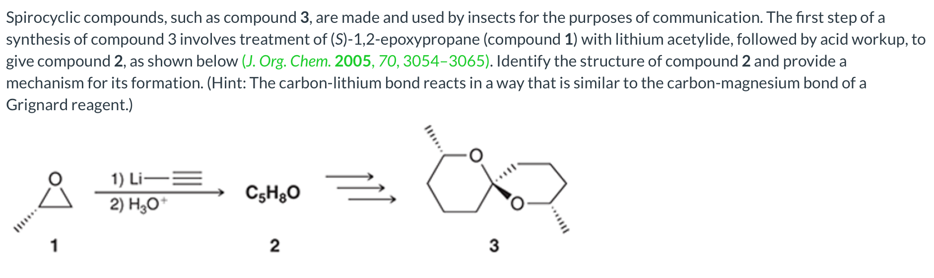 Solved Spirocyclic compounds, such as compound 3 , are made | Chegg.com