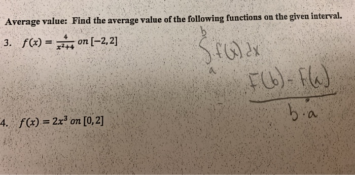 Solved f(x)= 2x3 on [0, 2] Average value: Find the average | Chegg.com