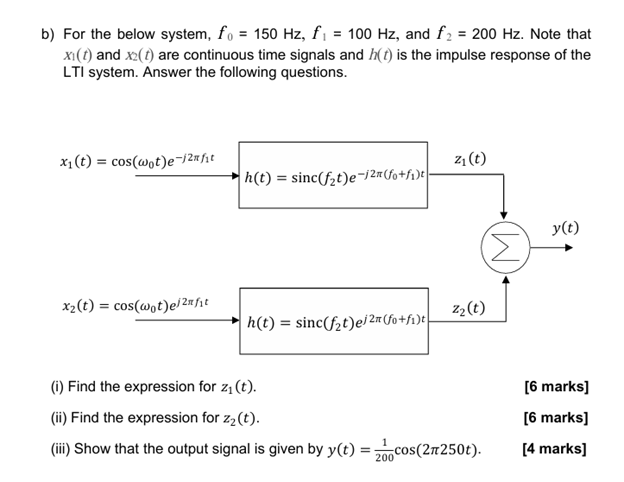 Solved bf0=150Hz,f1=100Hz, ﻿and f2=200Hz. ﻿Note thatx1(t) | Chegg.com