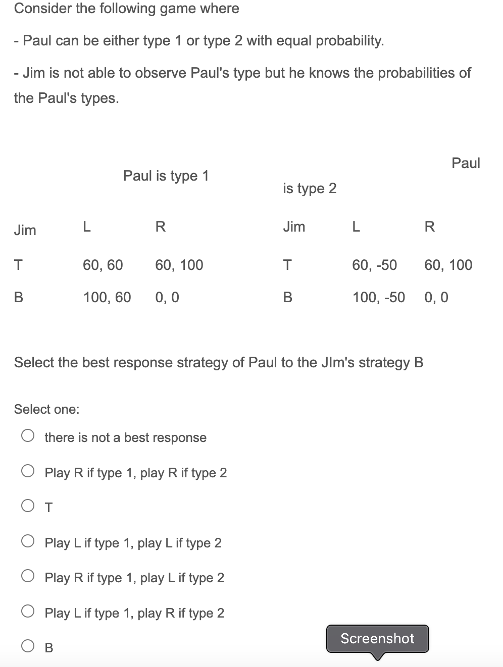 Consider the following game where - Paul can be | Chegg.com