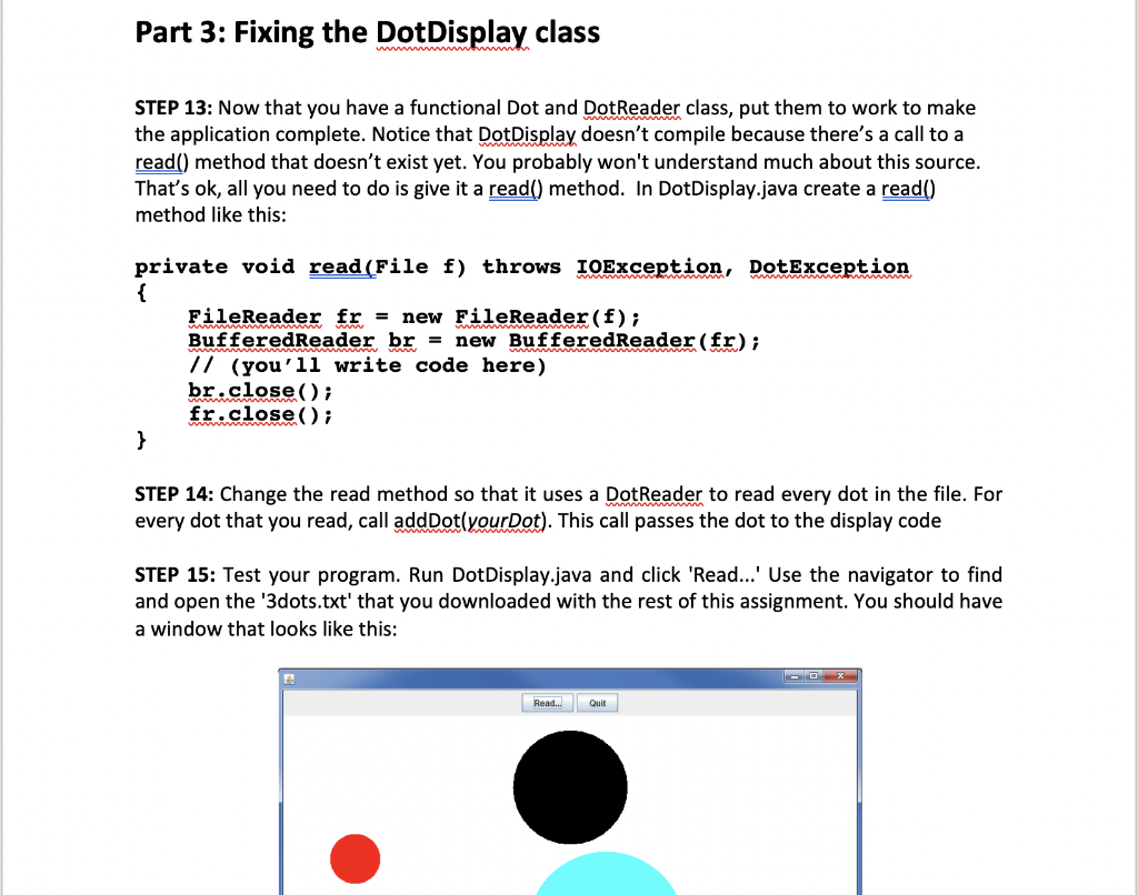 Solved 1 Package Dotlab 2 30 Import Java io 4 Import Chegg