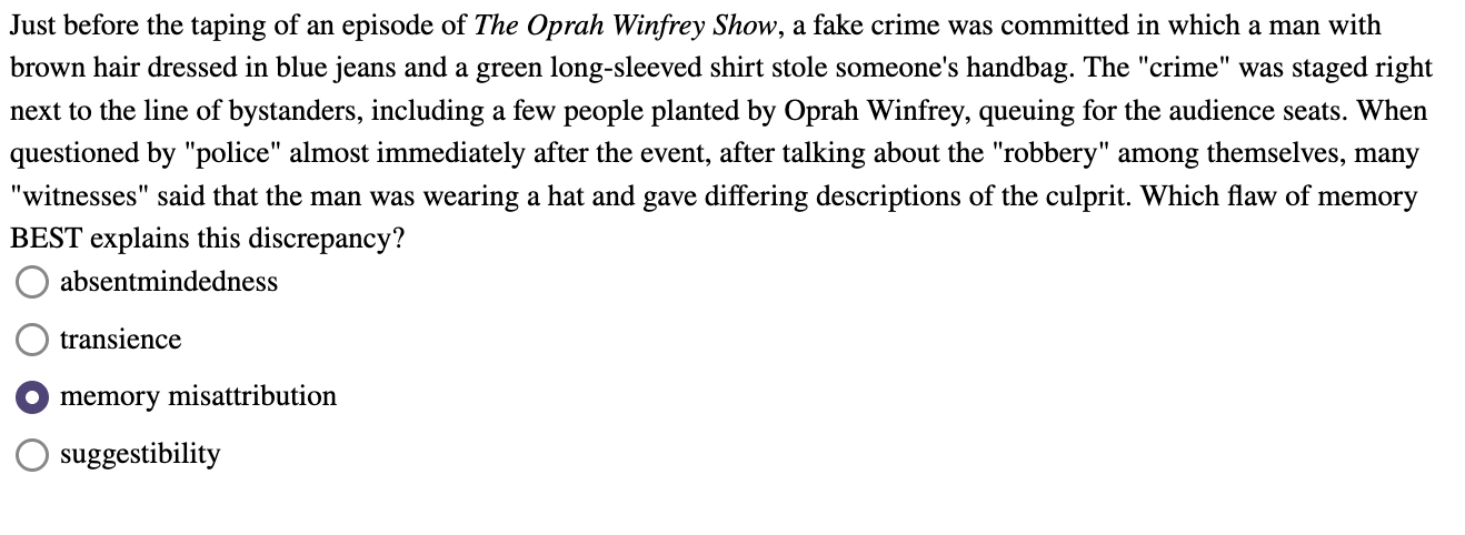 Solved Just before the taping of an episode of The Oprah | Chegg.com