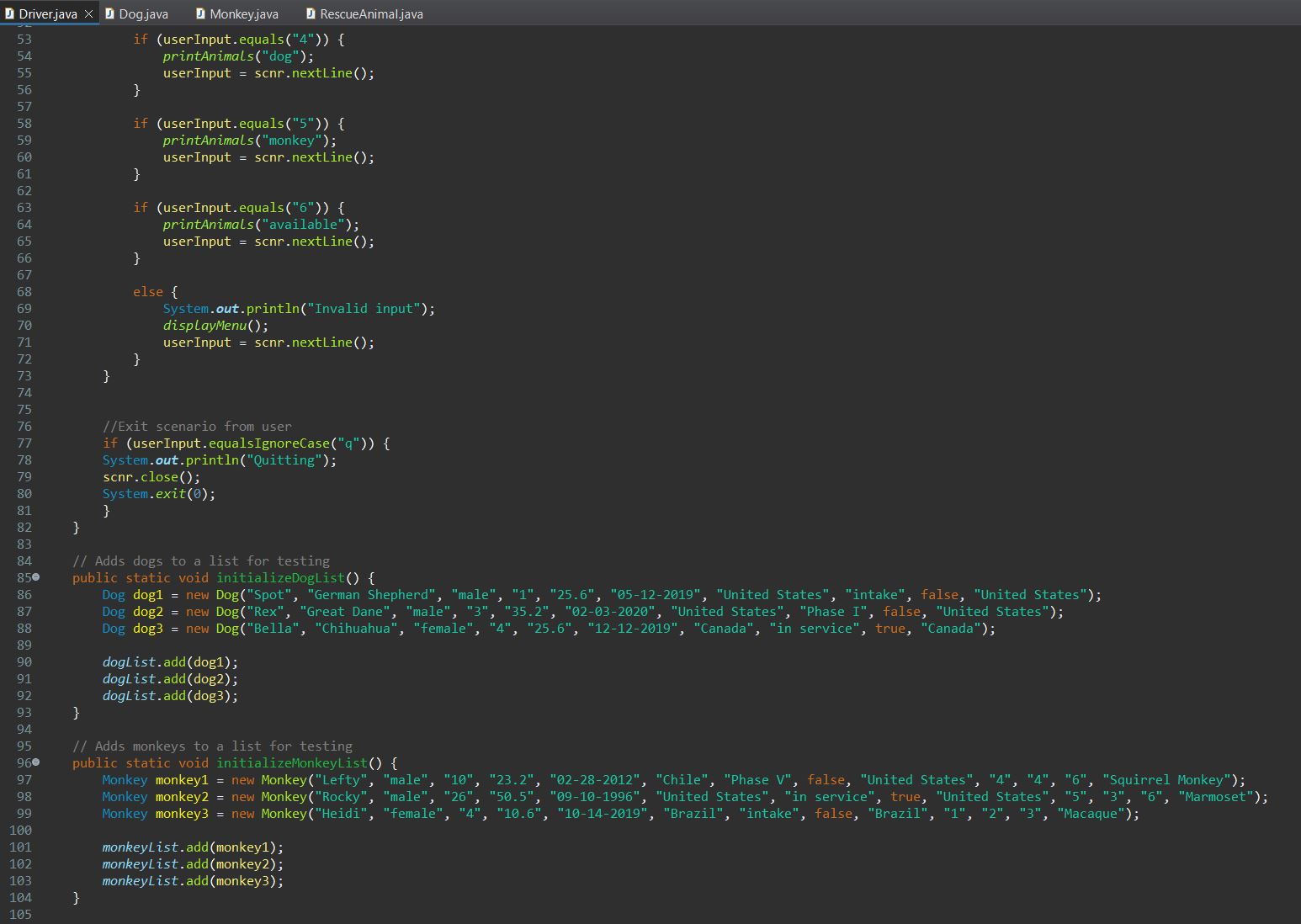 Solved Can someone help me out with my java | Chegg.com