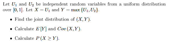 Solved Let U, and U2 be independent random variables from a | Chegg.com