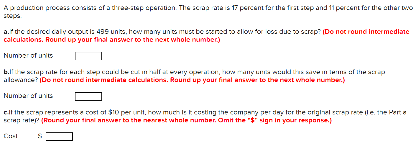 Solved A production process consists of a three-step | Chegg.com