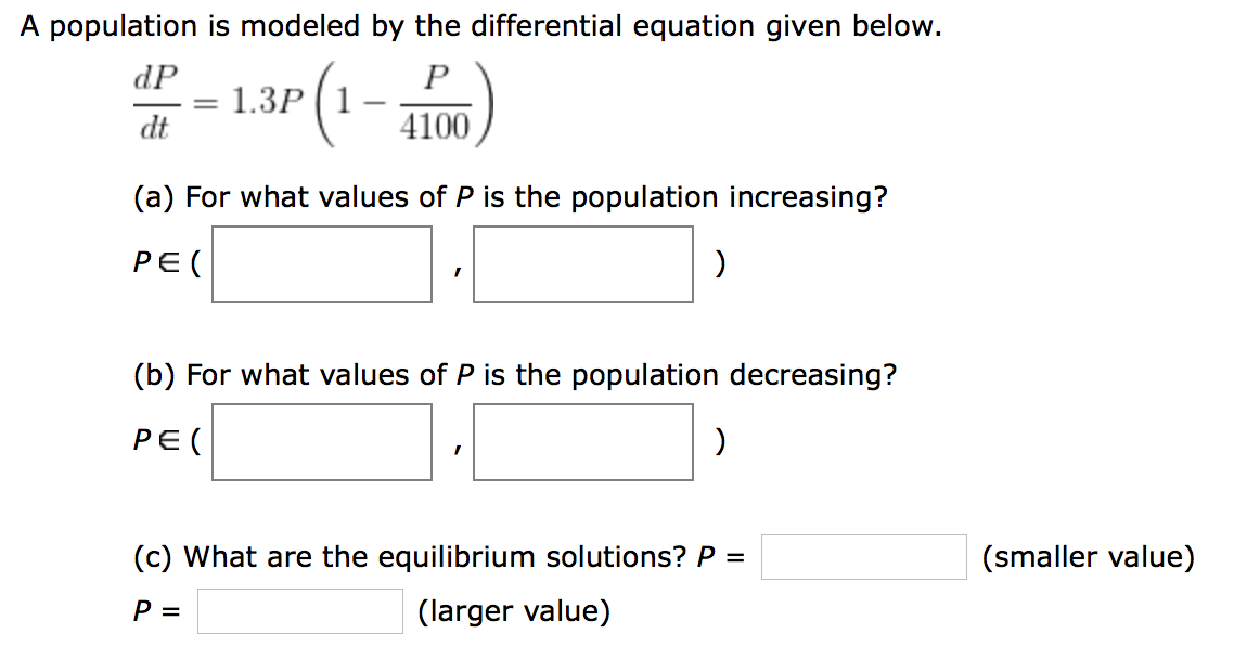 Solved A population is modeled by the differential equation | Chegg.com