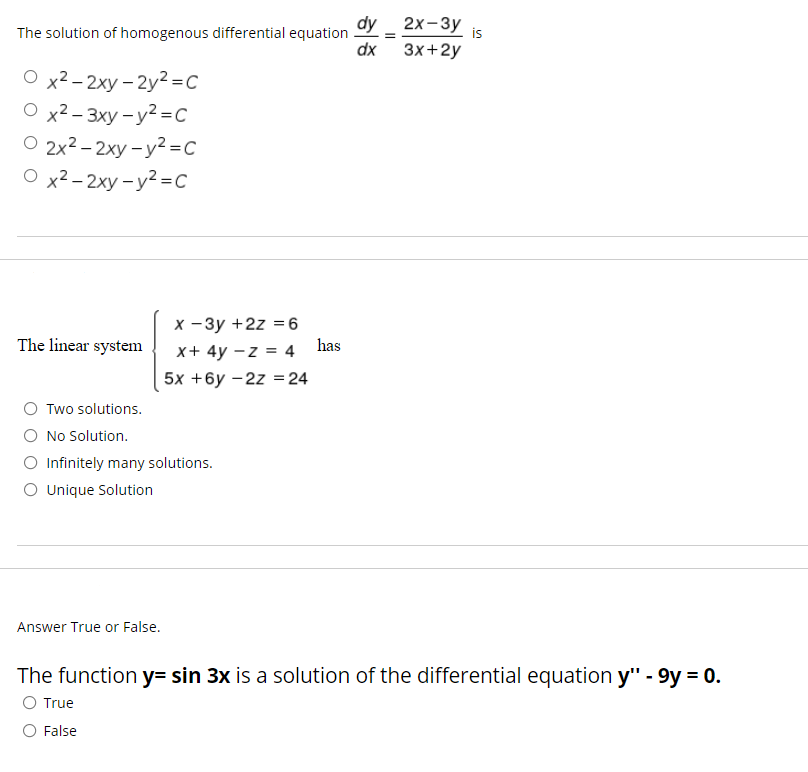 Solved The solution of homogenous differential equation | Chegg.com