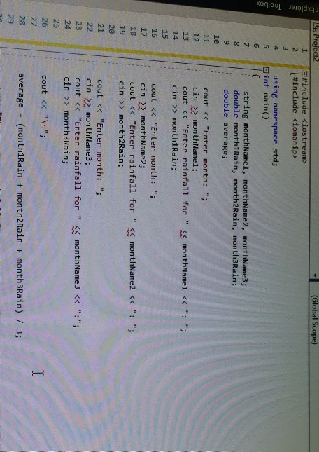 Solved Write a program that calculates the average rainfall | Chegg.com