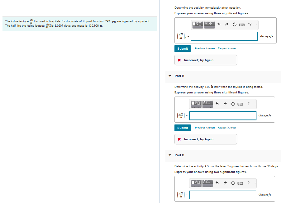 Solved Determine the activity immediately after ingestion. | Chegg.com