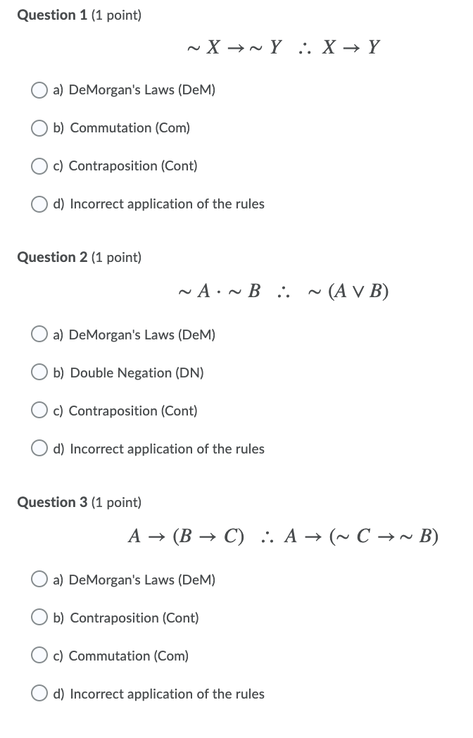 Solved Checking Rule Application Some of the following | Chegg.com