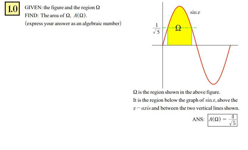 Solved sino 1.0 GIVEN: the figure and the region 1 FIND: The | Chegg.com