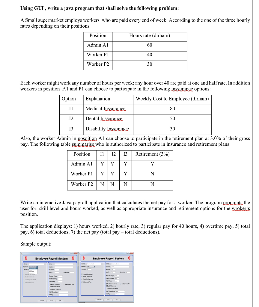 Using GUI, write a java program that shall solve the | Chegg.com