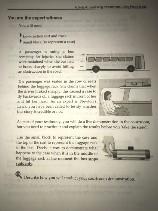 Solved Activity 4: Explaining Phenomena Using Force Ideas | Chegg.com
