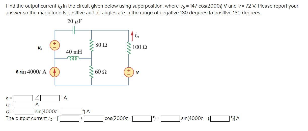 Solved Find The Output Current Io In The Circuit Given Below 