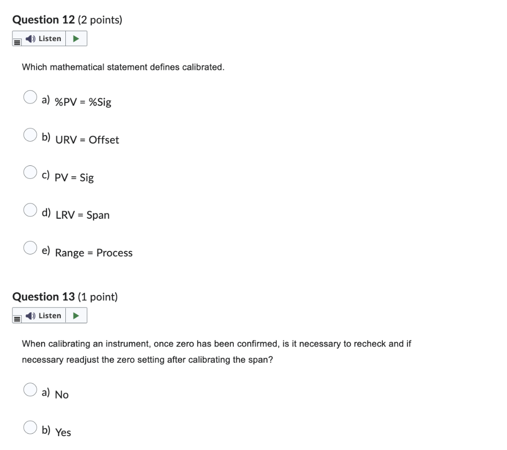 Solved Which mathematical statement defines calibrated. a) | Chegg.com