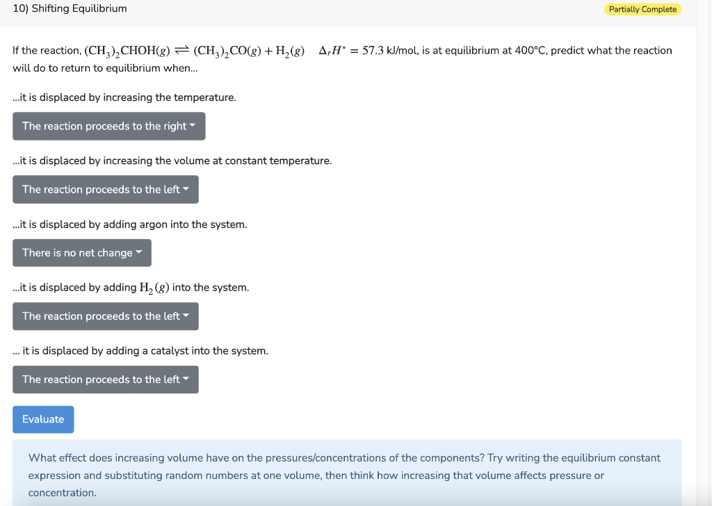 Solved 10) Shifting Equilibrium If the reaction, | Chegg.com