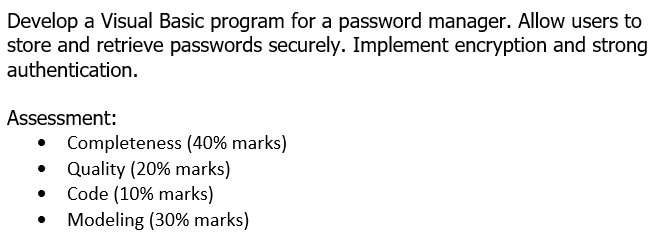 Solved Develop a Visual Basic program for a password | Chegg.com