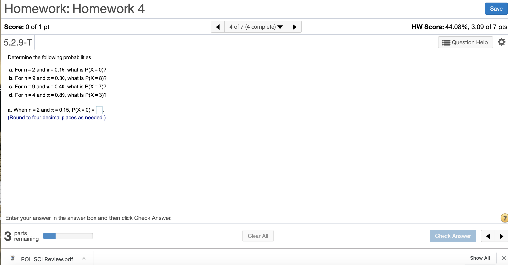 Solved Homework Homework 4 Save 4 Of 7 4 Complete Hw