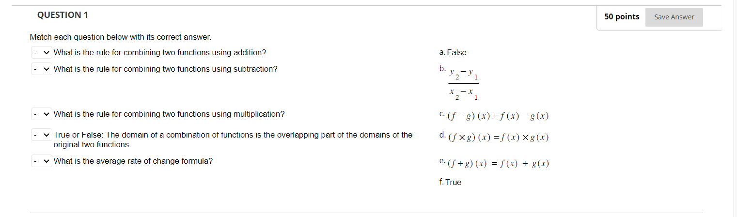 Solved QUESTION 1 50 points Match each question below with | Chegg.com Solved QUESTION 1 50 points Match each question below with | Chegg.com