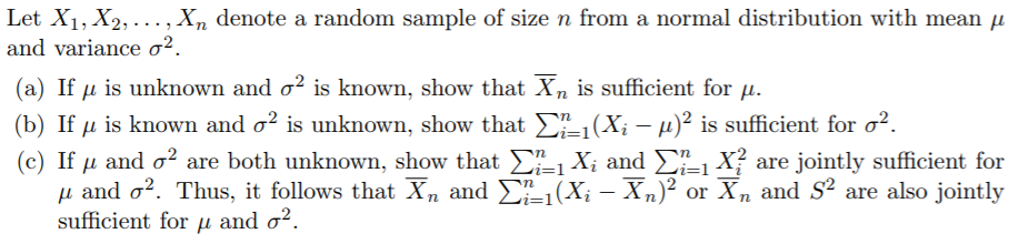 Solved Let Xi, X2, , Xn denote a random sample of size n | Chegg.com