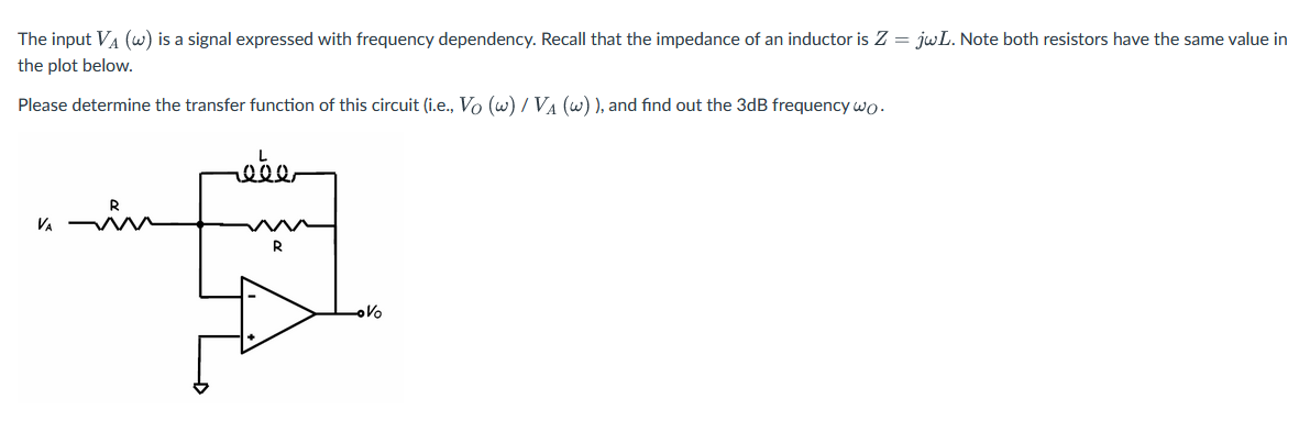 Solved The input is a signal expressed with frequency | Chegg.com