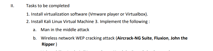 Solved II. Tasks to be completed 1. Install virtualization | Chegg.com