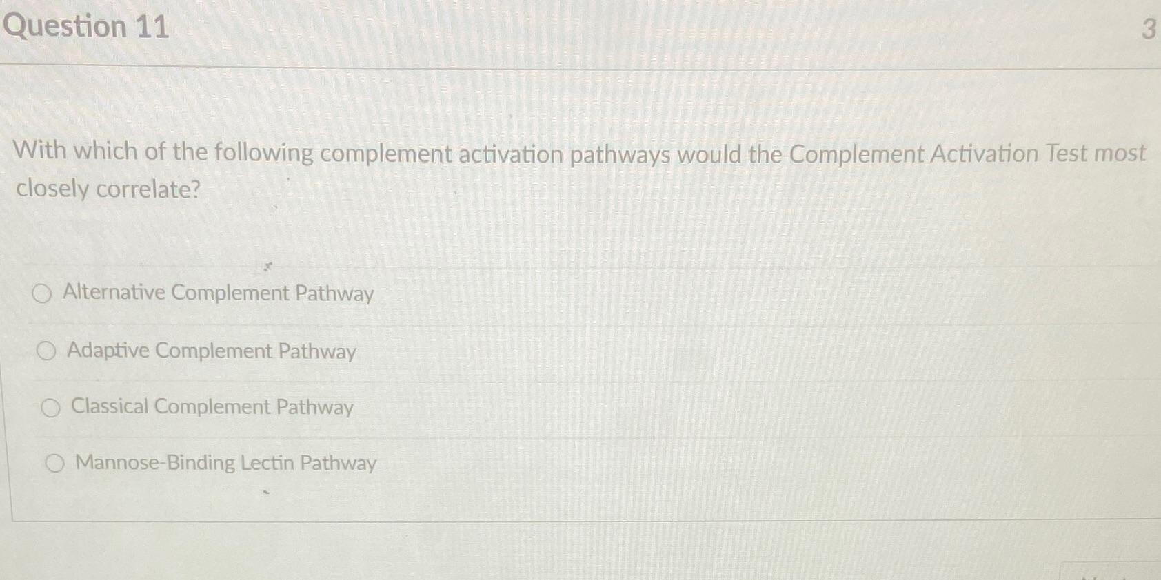 Solved Question 11 3 With which of the following complement | Chegg.com
