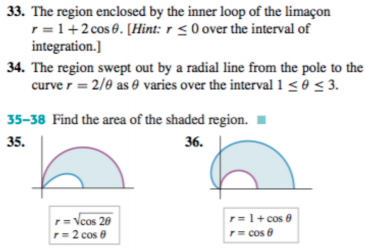 Solved 33. The region enclosed by the inner loop of the | Chegg.com