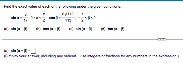 Solved Find the exact value of each of the following under | Chegg.com