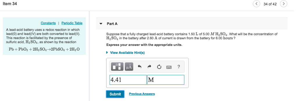 Solved tem 34 (%) 34 of 42 > Constants | Periodic Table Part | Chegg.com