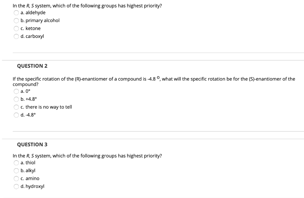 Solved In the R, S system, which of the following groups has | Chegg.com