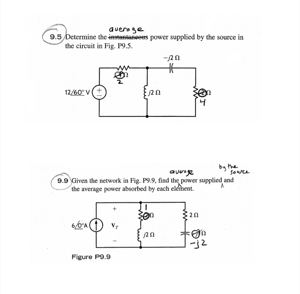 Solved Queroge ( 9.5 Determine the instantaneous power | Chegg.com