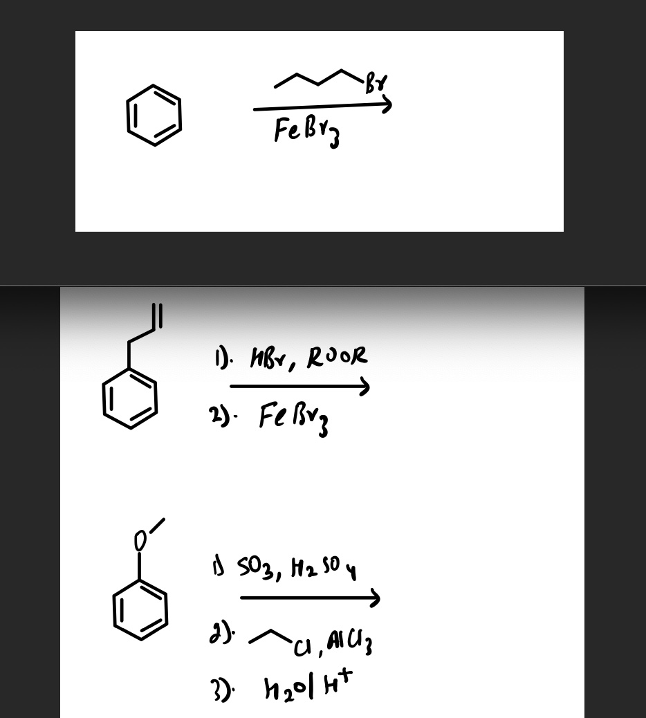 Solved FeBr3 Br 1). ABr,ROOR 2). FeBr3 | Chegg.com