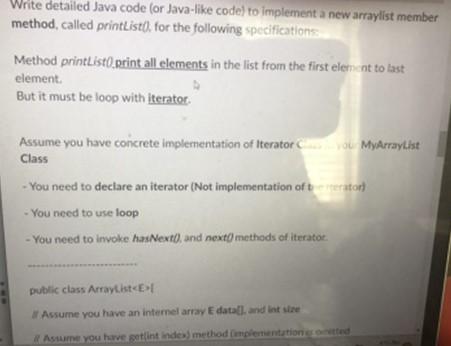 Solved Write detailed Java code (or Java-like code) to | Chegg.com