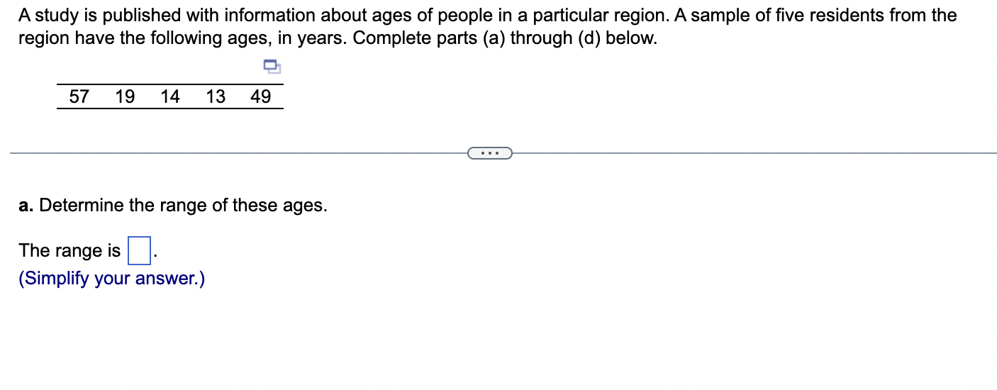 Solved A study is published with information about ages of | Chegg.com
